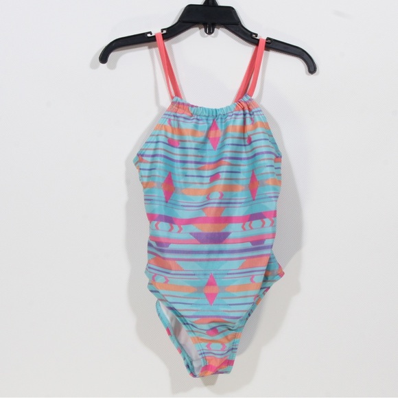 Wallflower | Swim | Wallflower Girls Aqua Aztec Print Onepiece Swimsuit ...